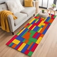 Color Blocks Hallway Washable Runner Rug 2x6 Green Blue Red Yellow ...