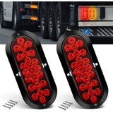 Solid 6" Surface Mount Oval Red LED Light Function as Brake Stop Turn ...