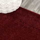JONATHAN Y SEU100Q-6SQ Haze Solid Low-Pile Dark Red 6' Square Area Rug ...