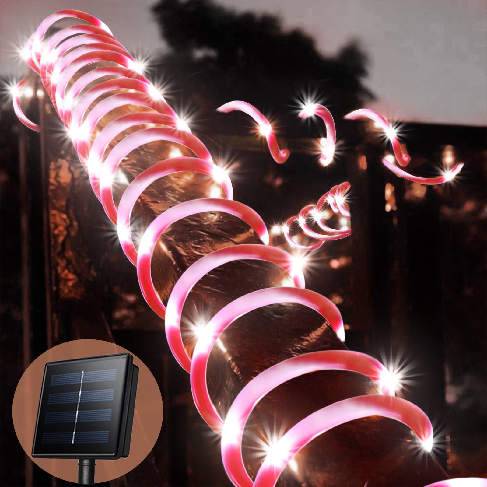 Honche Solar Rope Lights Outdoor Waterproof LED 33ft Garden Patio Party ...
