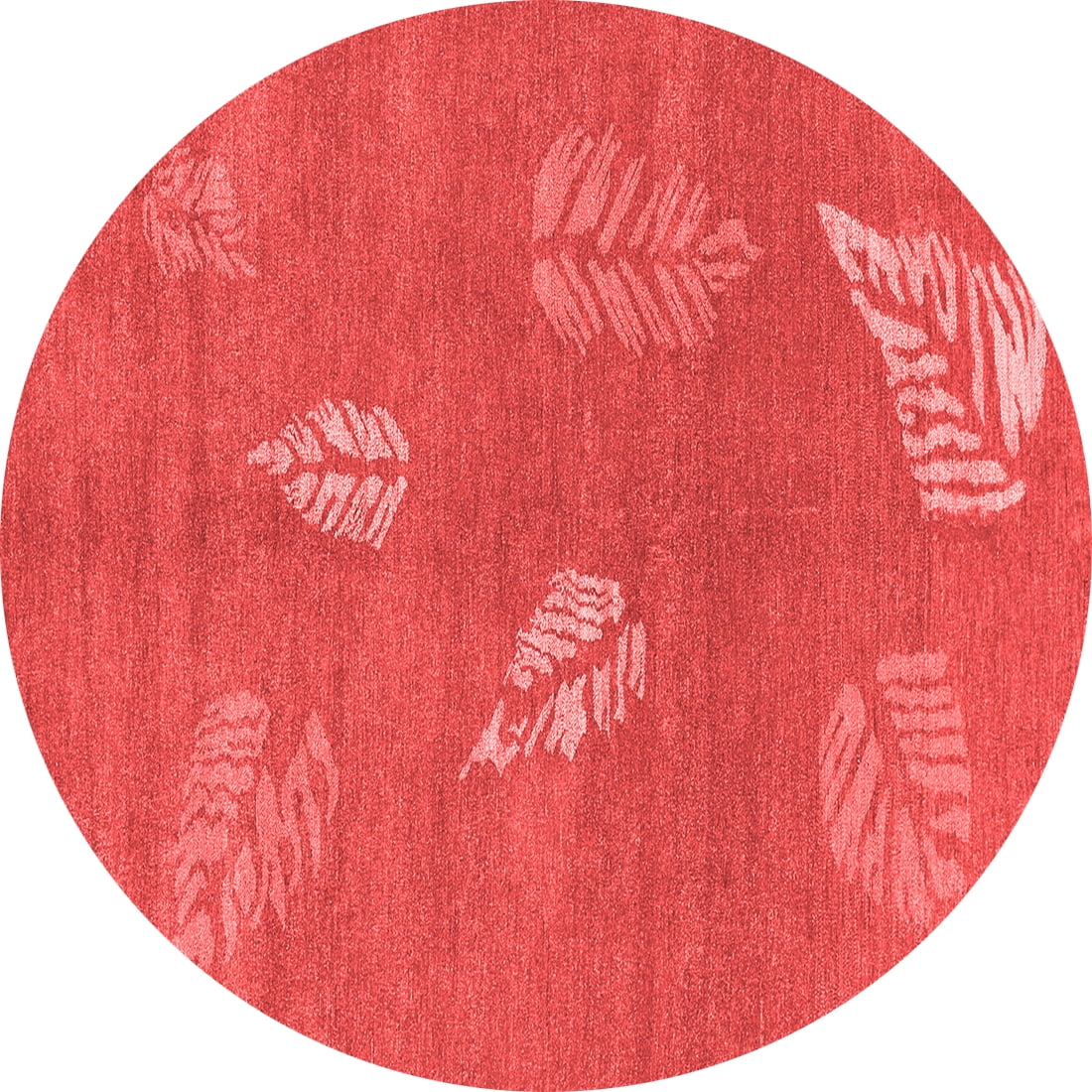 Ahgly Company Indoor Round Abstract Red Contemporary Area Rugs, 3 ...
