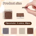 60Pcs 4 Colors Square Blank PU Leather Label Tags with Holes for Jeans ...