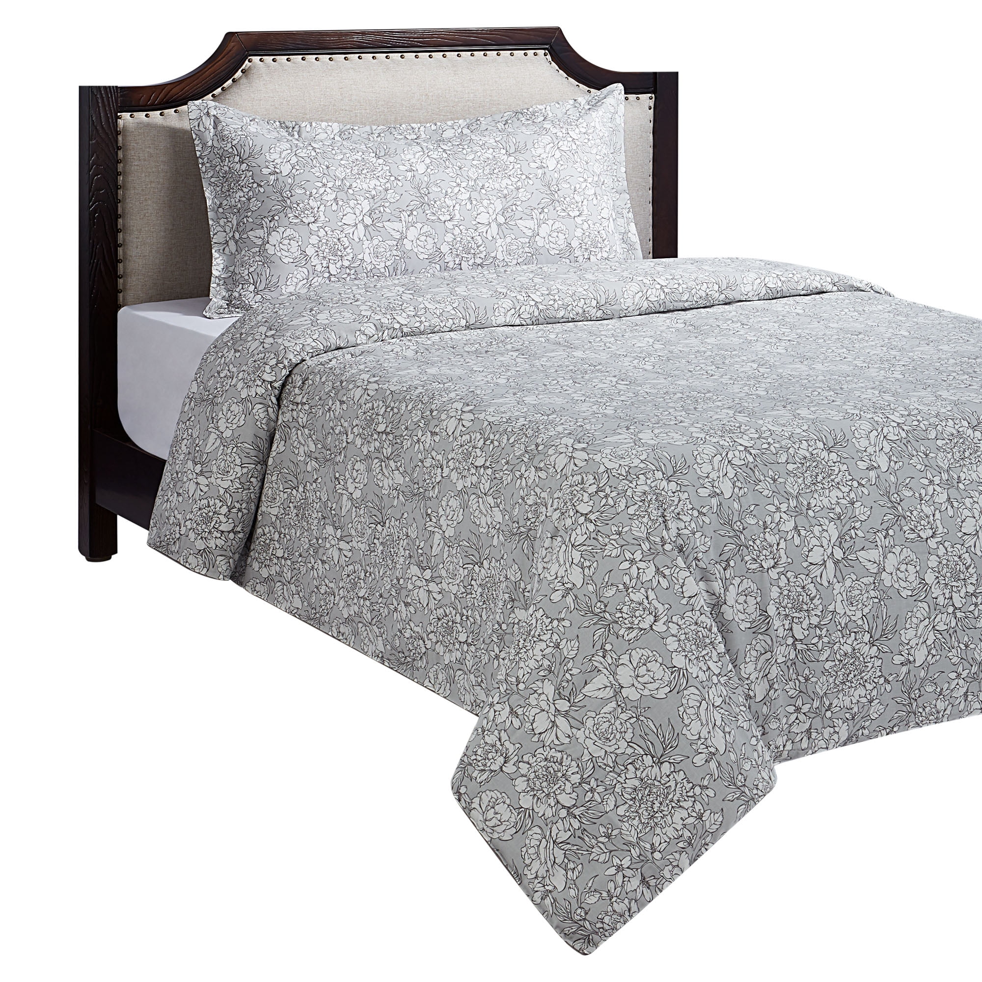 Click here for Hometrends 2-Piece Black/White Rose Duvet Cover Se... prices