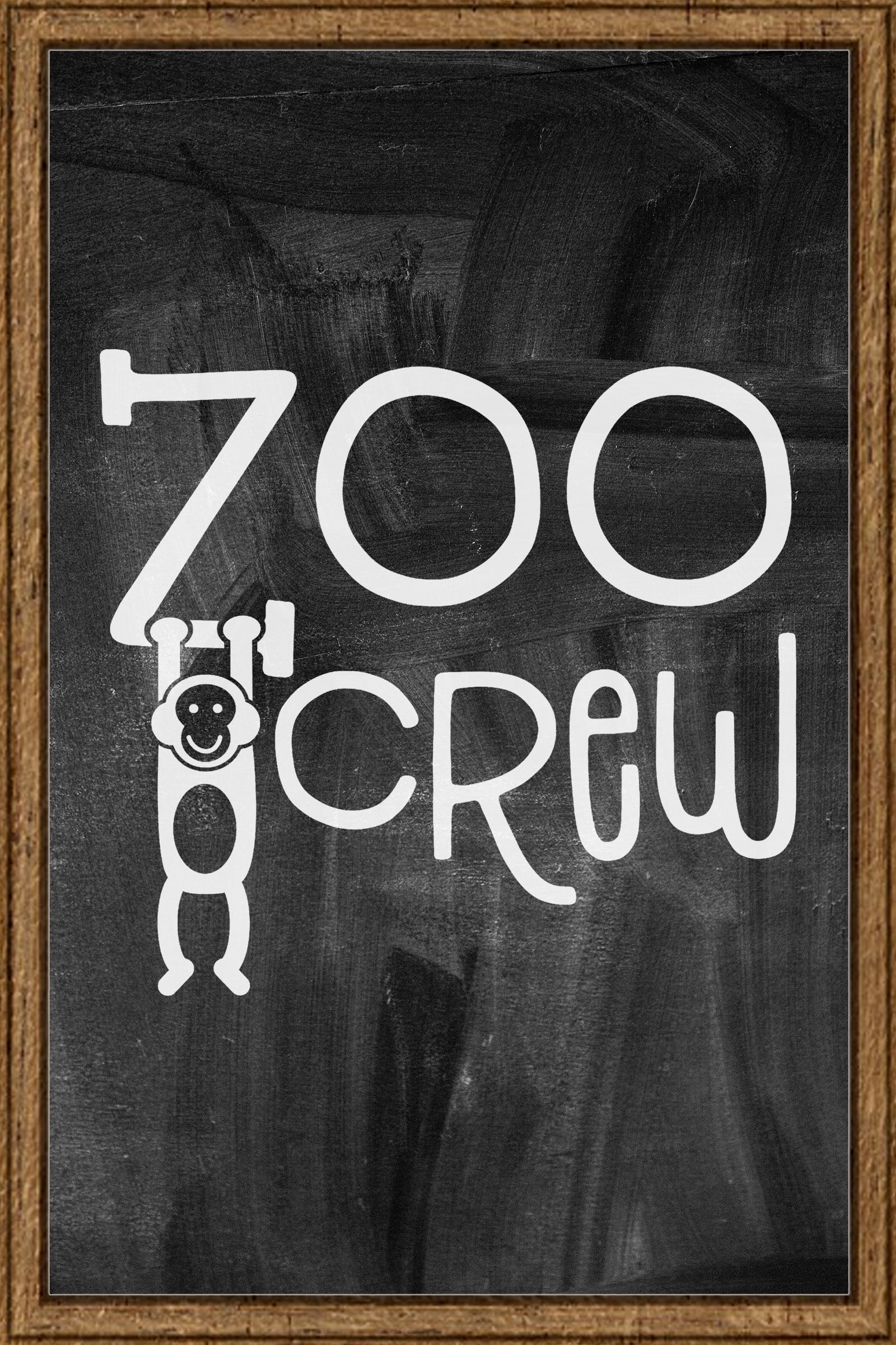 Zoo crew hanging monkey funny kids fun animals Tin Sign Chalk Board ...