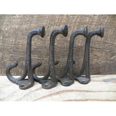 Set of 12 Small Rustic Cast Iron Wall Hooks, Vintage Styling, Multi ...