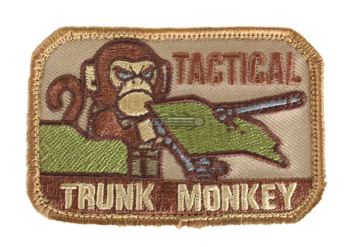 Milspec Monkey Mil-Spec Monkey Trunk Monkey Hook and Loop Patch ( Tan ) in Desert Size: 2" x 3 ...