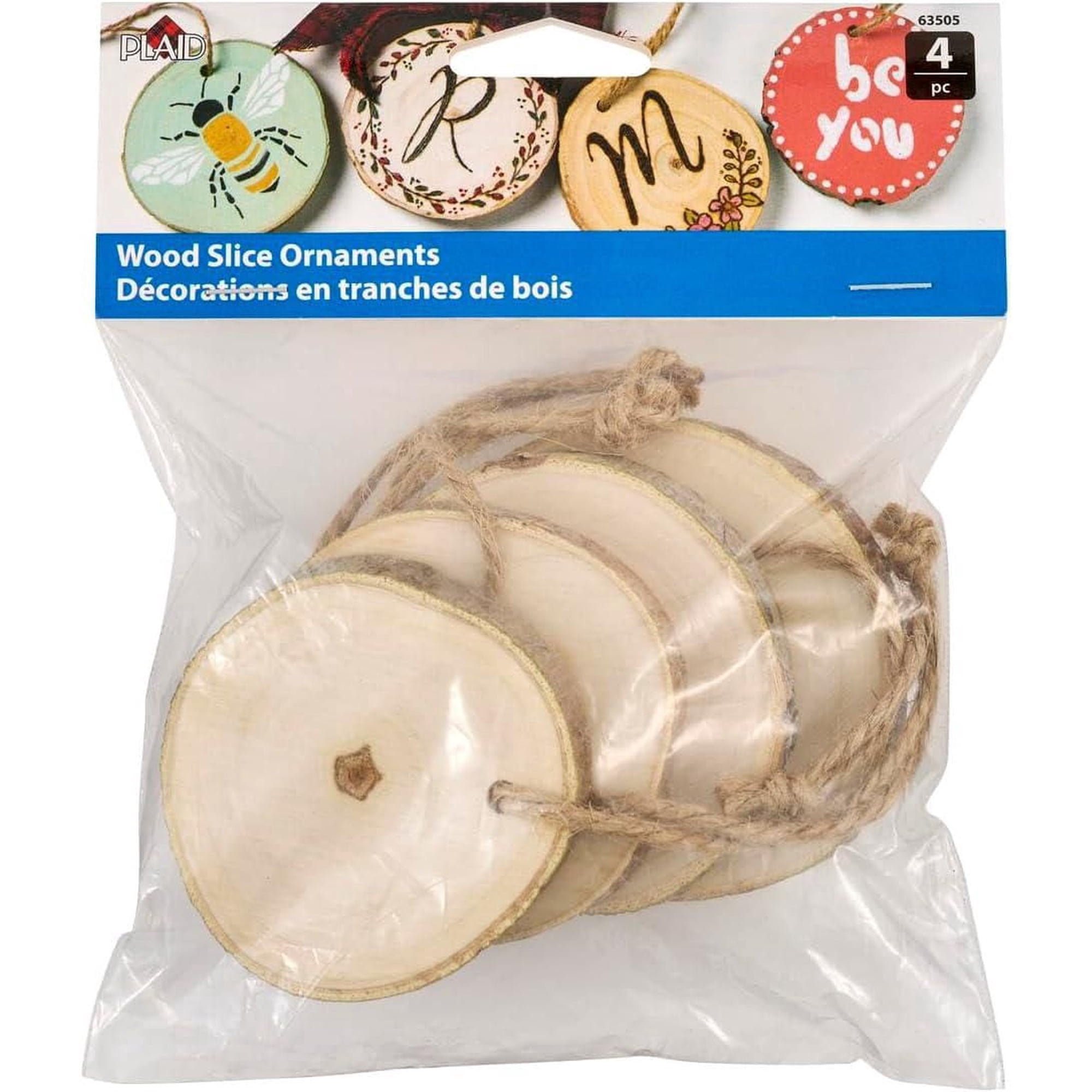 Click here for Plaid Unfinished Wood Round Ornaments  Set Of 4 prices