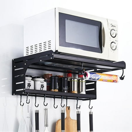 Aluminum Microwave Oven Rack Wall Mount Microwave Kitchen Desktop ...