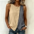 Ashirexll Summer Tops for Women Summer Casual Color Blocked Sleeveless ...