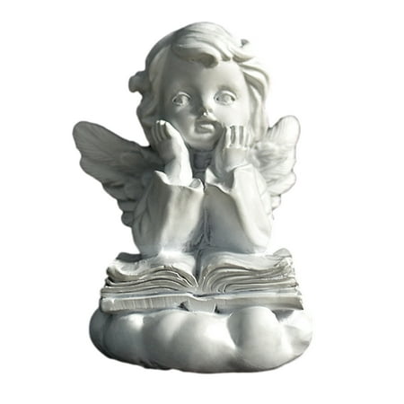 Book Reading Angel with Wings Garden Statue Resin Girls Figurines ...