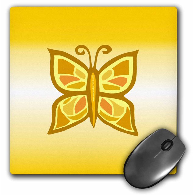3dRose Yellow Butterfly on Yellow, Mouse Pad, 8 by 8 inches - Walmart.com