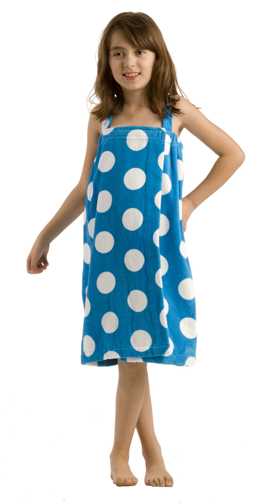 BYLORA Polka Wraps for Girls Bath Wraps Robes Cover up, Aqua, Color ...