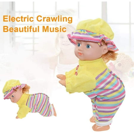 Baby Crawling Doll, Plastic Realistic Interactive Lifelike Doll ...
