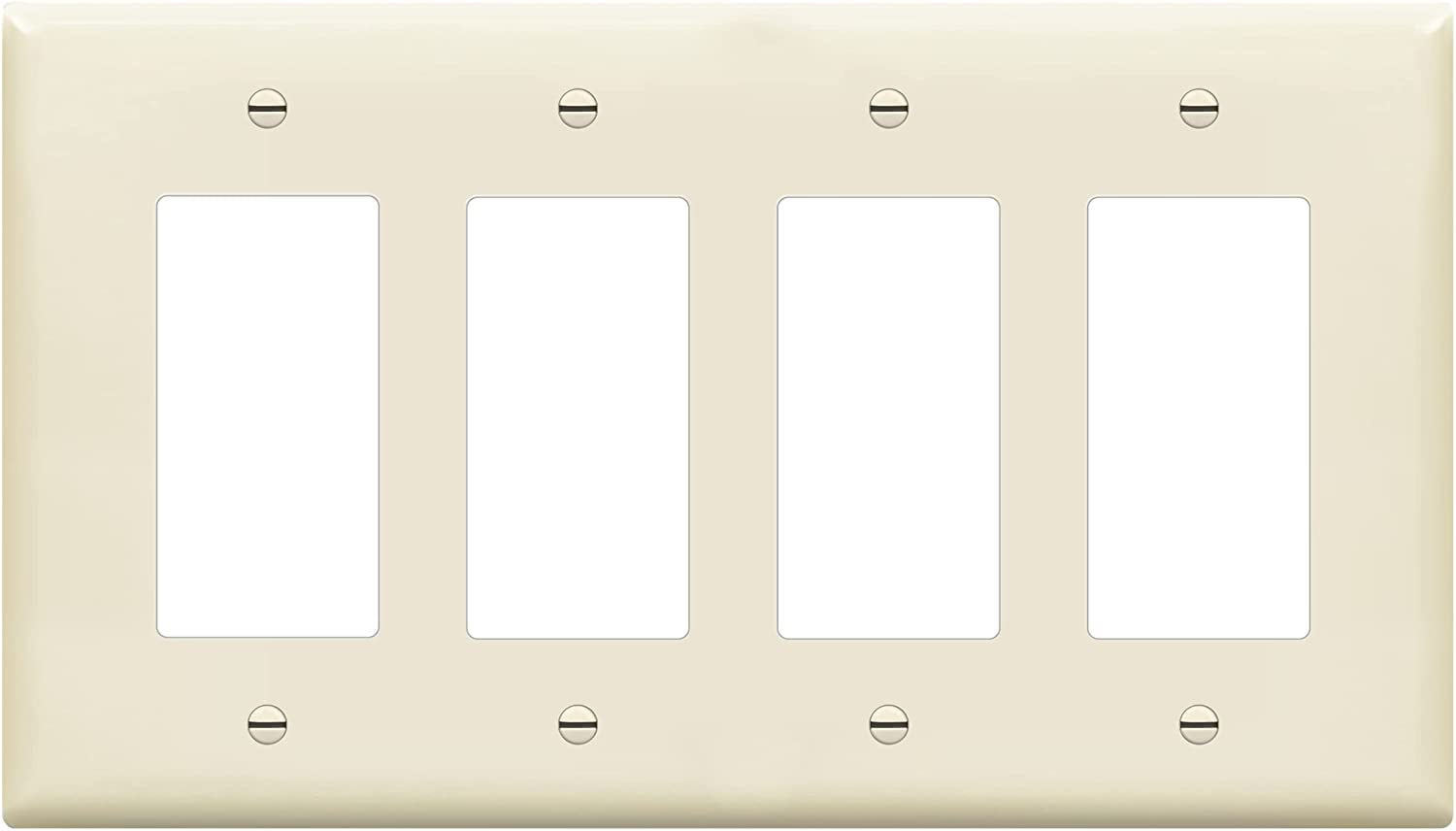 ENERLITES Quadruple Decorator Switch Cover, Four Gang Outlet Wall Plate ...