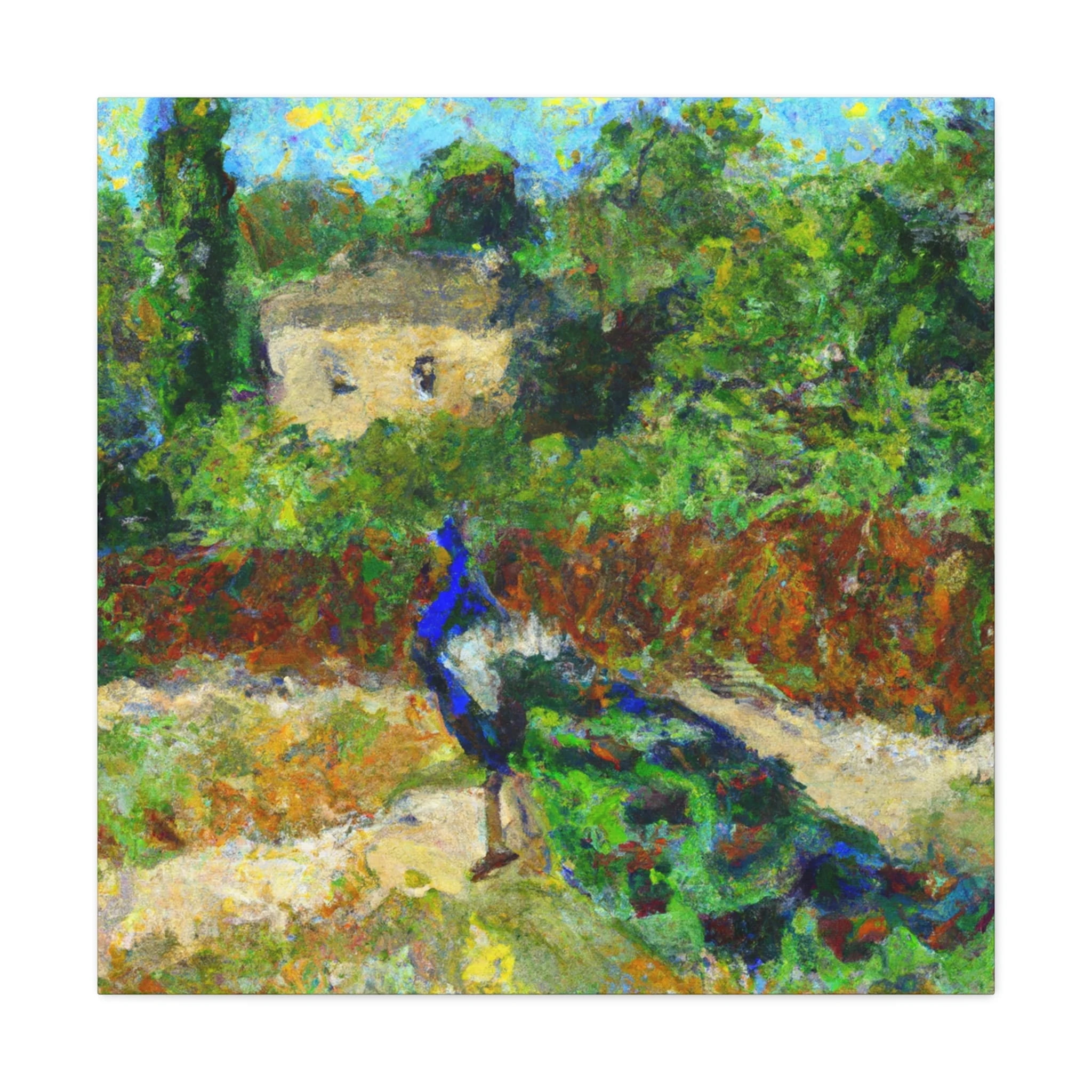 Peacock in Impressionism - Canvas - Walmart.com