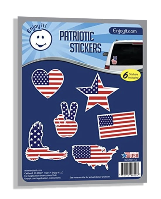 Enjoy It! U.S.A. Flag Patriotic Car Stickers, Outdoor Rated Vinyl ...