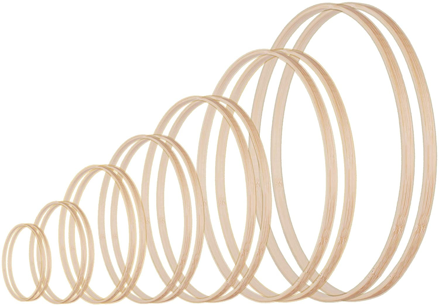 Pack of 14 7 Sizes Wooden Rings for Crafts - 2 x 10 15 18 20 23 26 ...
