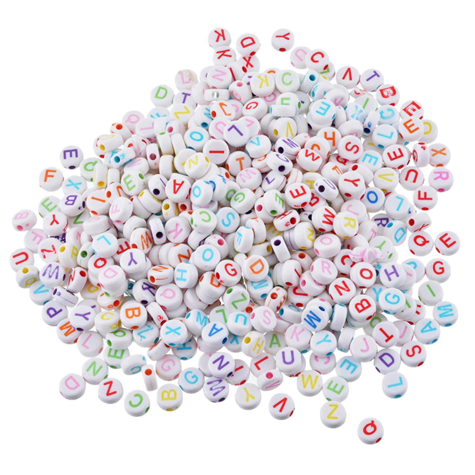 1000 mm Round Letter Beads Alphabet Acrylic Letter Beads for Jewellery ...