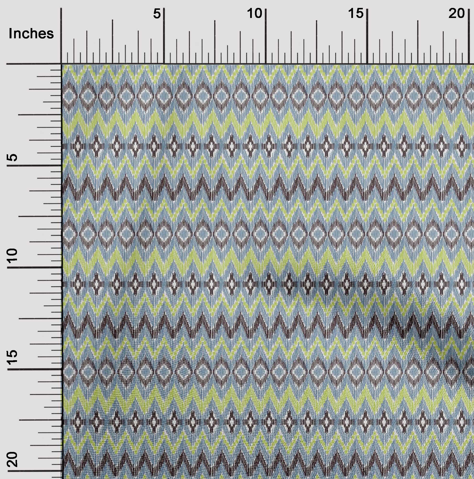 oneOone Cotton Silk Fabric Chevron Ikat Printed Fabric 1 Yard 42 Inch ...