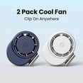 2pcs Mini Clip On Fan Rechargeable 1600mAh Battery 3 Speeds Low Noise ...