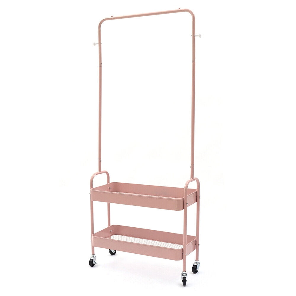 DENEST Garment Rack Organizer Rolling Laundry Clothes Cart With Storage ...