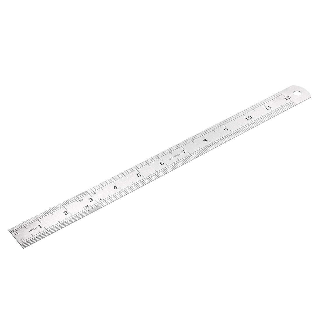 12-inch (30cm) Stainless Steel Straight Ruler Inches and Metric Scale ...