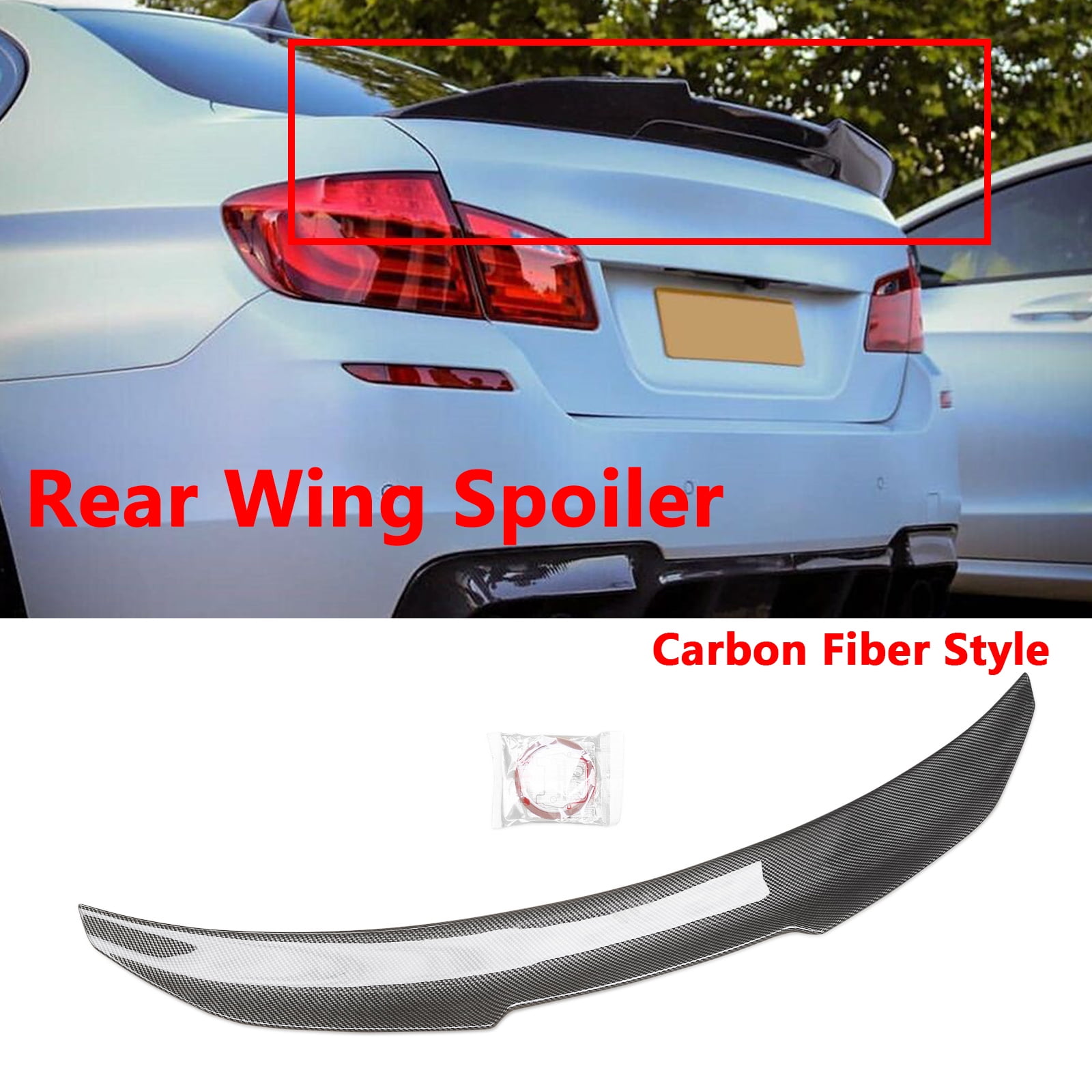NINTE Rear Wing Spoiler for 2011-2016 BMW 5 Series F10 & M5 Carbon Fiber Painted PSM Style ...
