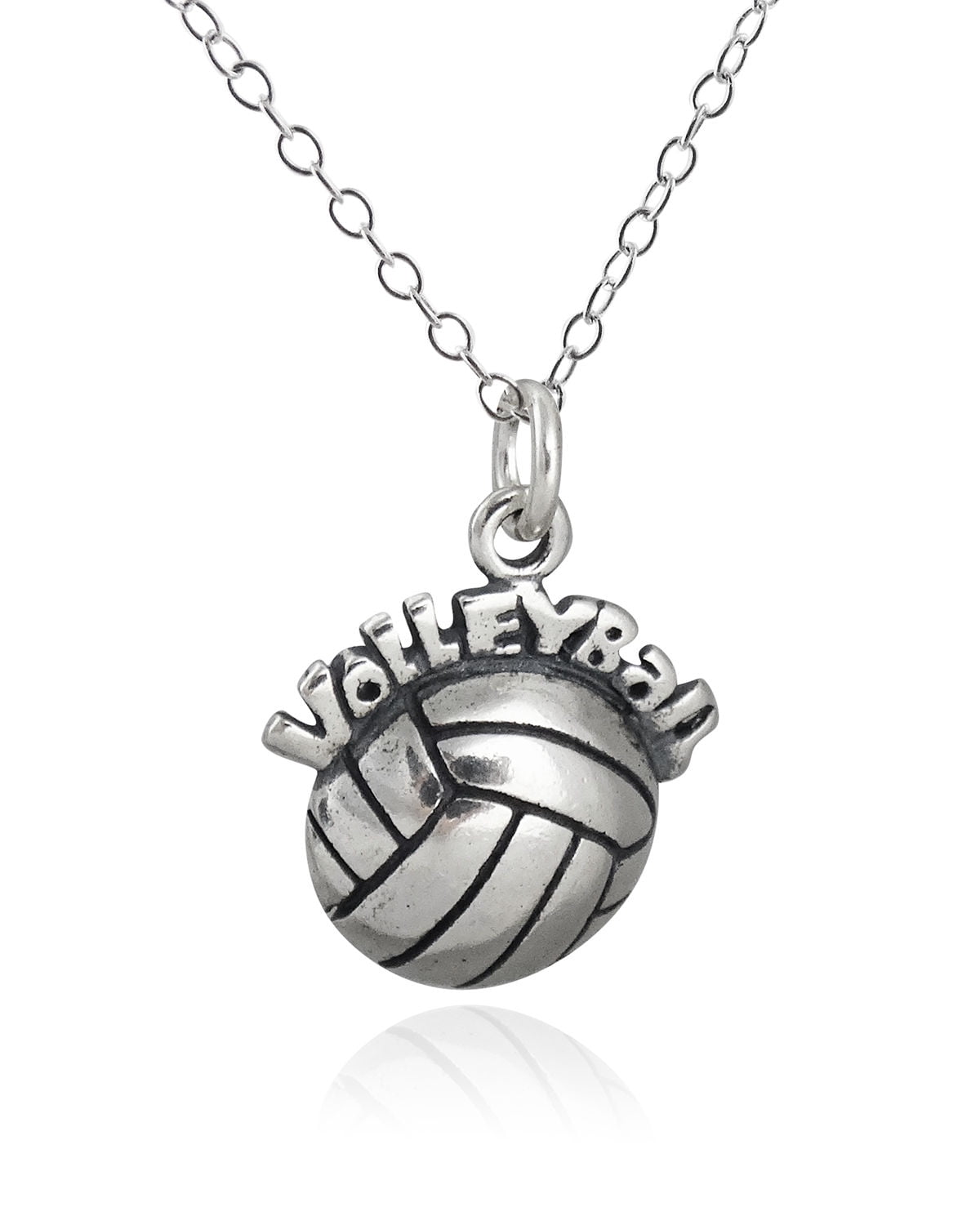 Sterling Silver Volleyball Pendant Necklace, 18" Chain - Walmart.com