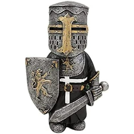 Knight Gnomes Guard,Medieval Crusader Knight Suit Statues,Miniature ...