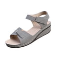 Byworldtasic Women's Comfort Wedge Sandals Open Toe Hook and Loop ...