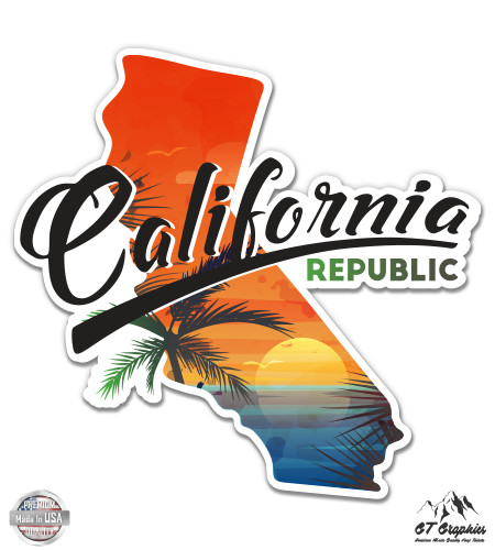 California Republic - 8" Vinyl Sticker - For Car Laptop I-Pad ...