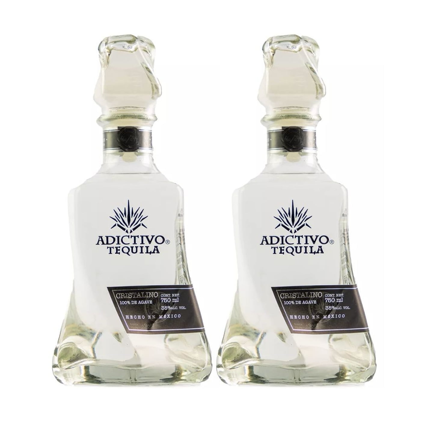 Duo Pack Tequila Adictivo Reposado Cristalino 750 Ml Adictivo Tequila ...