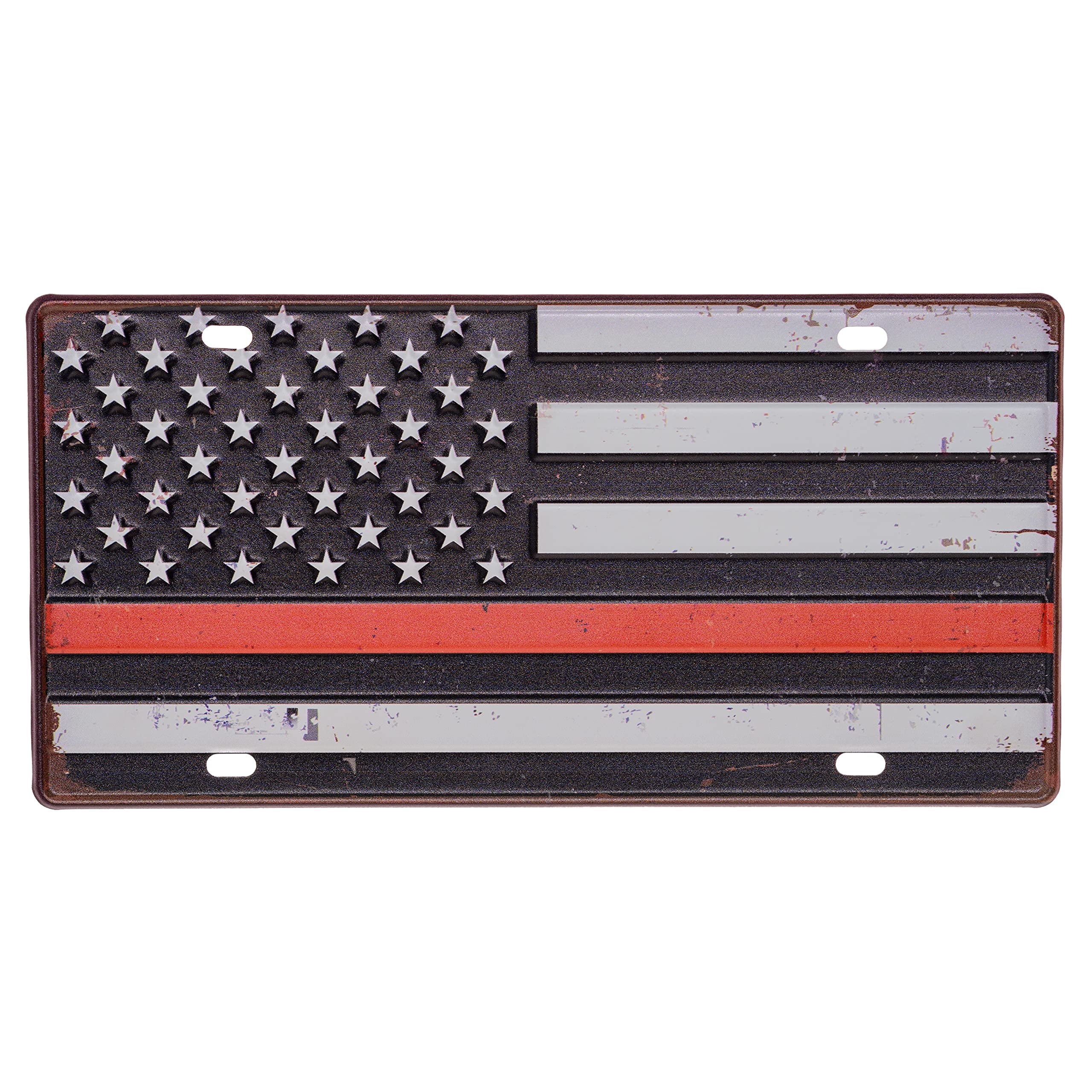 Pine Ridge American Flag Red Line License Plate, Universal Car Frame ...