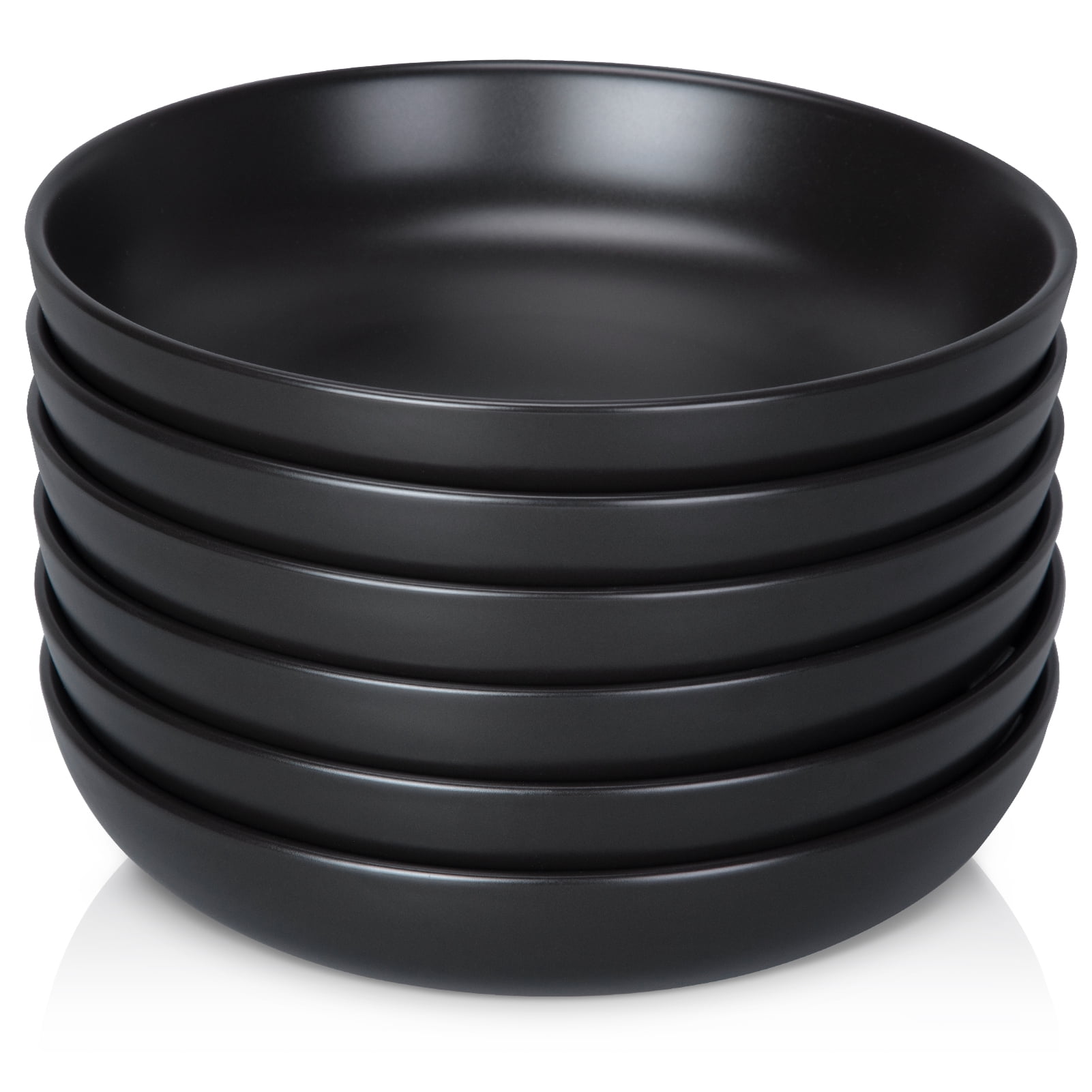 22 Ounce Porcelain Pasta Bowls Set 6 Pack Premium Ceramic Large ...