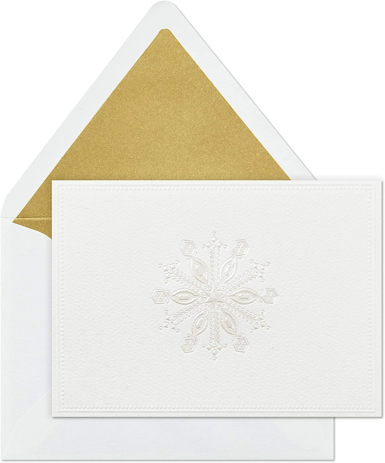 Hallmark Signature Gold Holiday Boxed Cards, Embossed Snowflake (8 ...