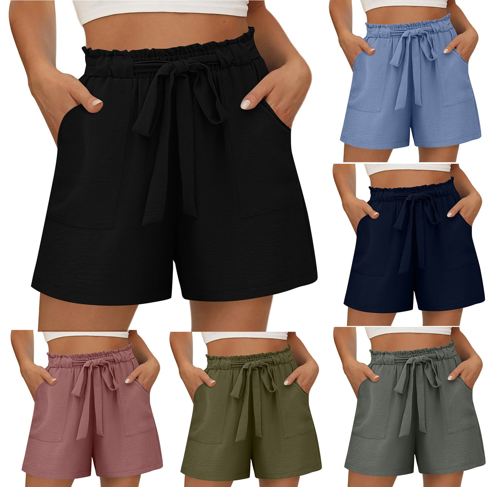 Click here for Zvavz Womens Summer Shorts With Pockets High Waist... prices