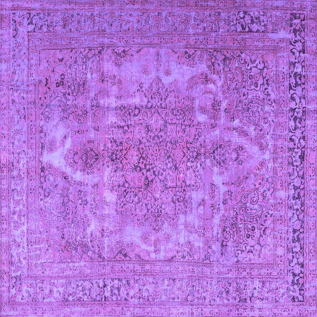 Ahgly Company Indoor Square Persian Purple Bohemian Area Rugs, 6 ...