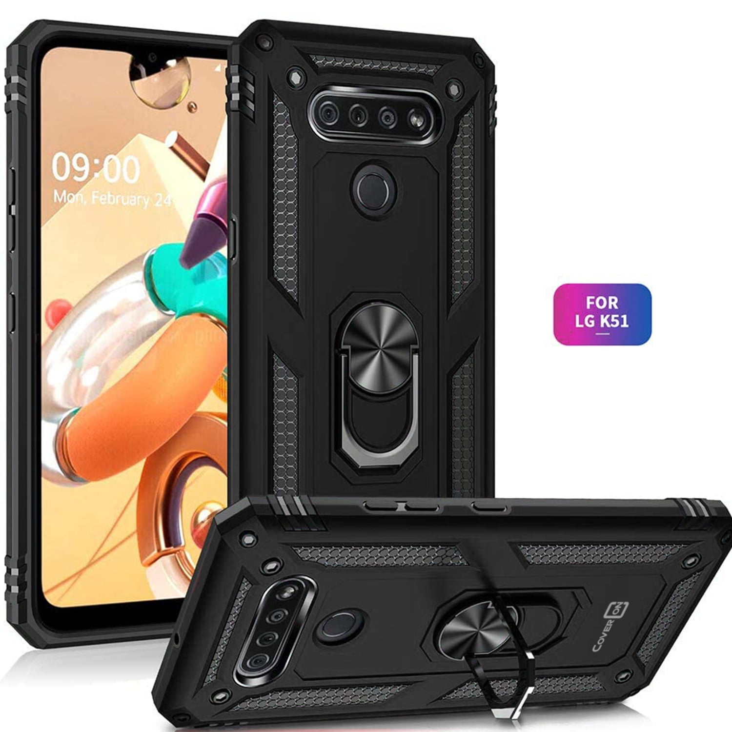 CoverON LG K51 / Reflect Case with Magnetic Car Mount Compatible Ring ...