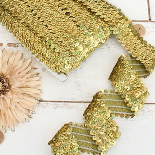 Gold Sequin Trim 8mm Center Stitched Shiny Metallic Made in USA ...