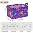 Bright Starfish Pattern Collapsible Storage Bin Open Home Shelf Basket ...
