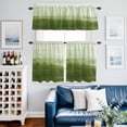 Abstract Ocean Kitchen Curtains Set for Windows, Green Gradient Oil ...