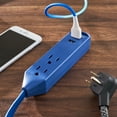 Onn+ Surge Protector with 3 AC Outlets, 2 USB Ports, Blue, 3ft Power ...