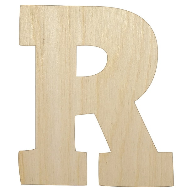 Letter R Uppercase Fun Bold Font Wood Shape Unfinished Piece Cutout ...