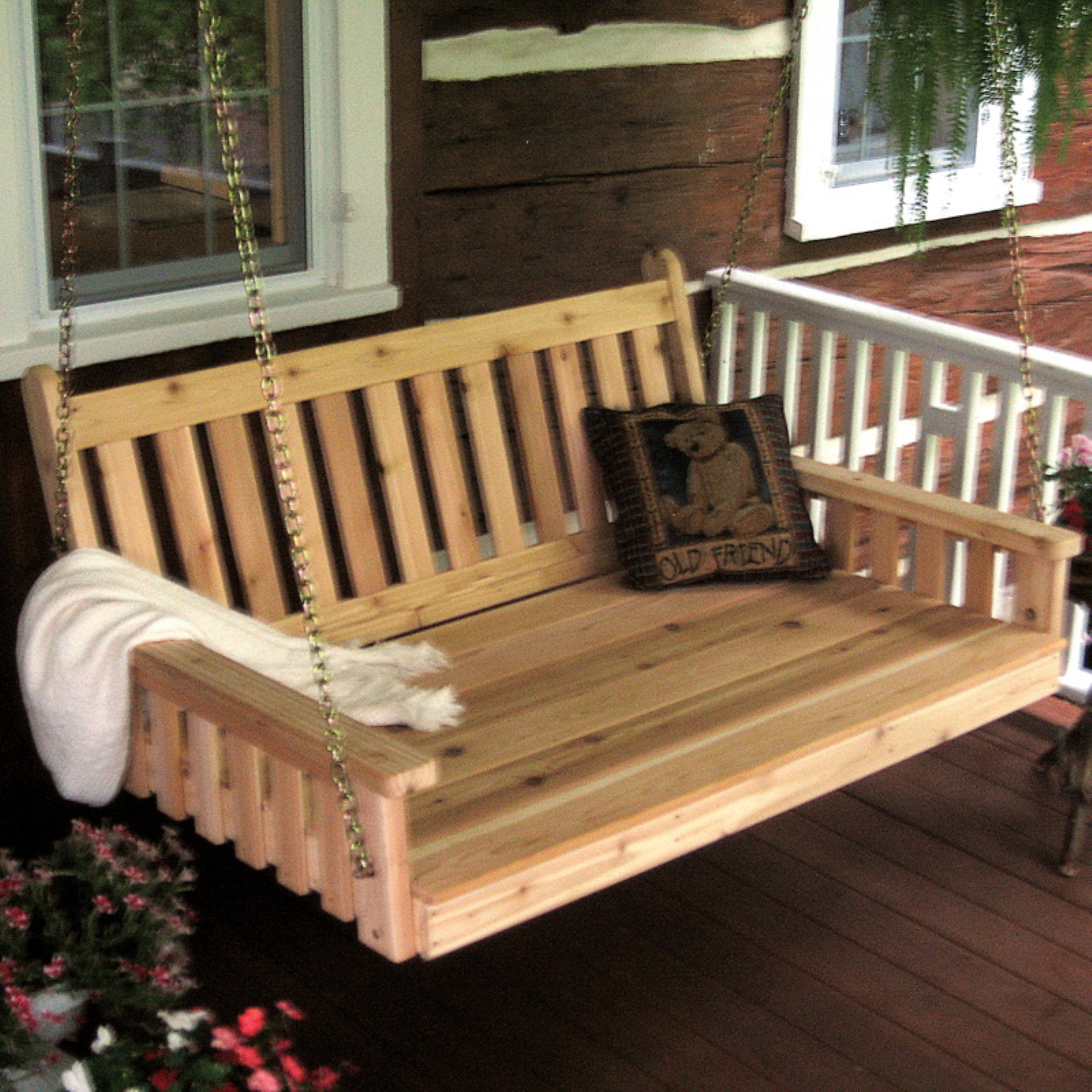 A & L Furniture Western Red Cedar Traditional English Cedar Swing Bed ...