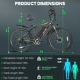 Gocio 500W Electric Bike 26\ Electric Bicycle for Adults Peak 750W Cruise Control System Ebike ...