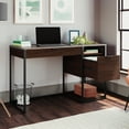 Sauder International Lux Single Pedestal Desk, Umber Wood Finish ...