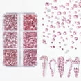 6Grids 3000Pcs Clear Flatback Rhinestones, Light Pink Nail Gems ...