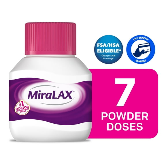 MiraLAX Laxative Powder for Gentle Constipation Relief, PEG 3350 ...
