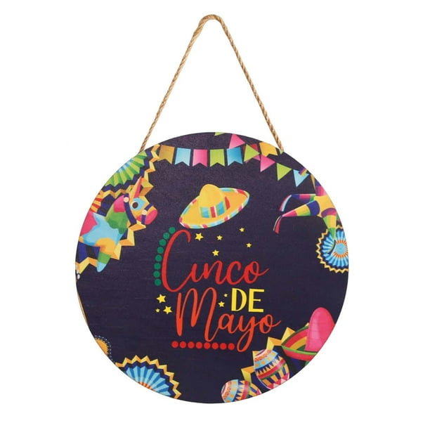 Cinco de Mayo Letrero para puerta Colgante Cinco de Mayo Placa colgante ...