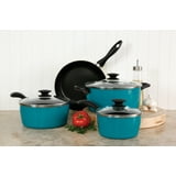 Sunbeam Armington Teal Cookware Set, 7 Piece - Walmart.com